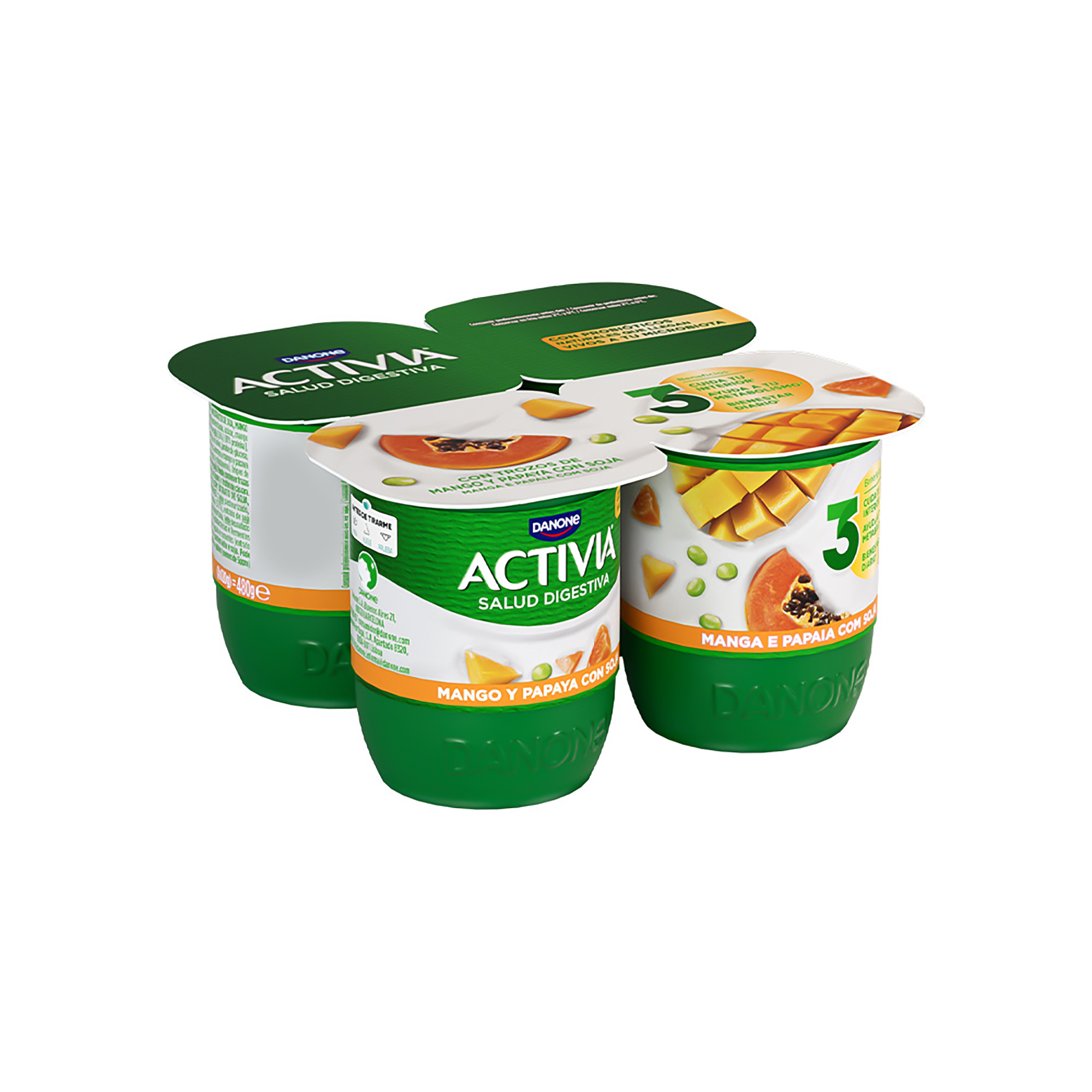 Activia Soja Mango-Papaya x4 - Almirón